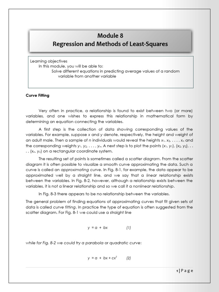 Regression and Methods of Least-Squares | PDF