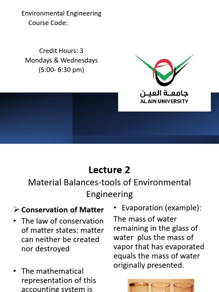 Env - Eng Lect 2-Spring 2023 | PDF | Matter | Science & Mathematics