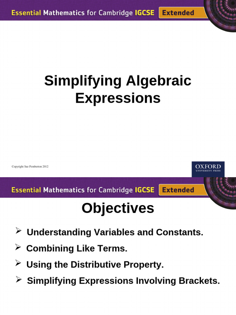 Simplifying Expressions | PDF