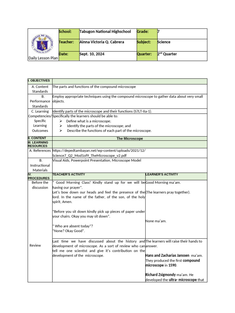 Microscope-lesson-Plan-1 (1) | PDF
