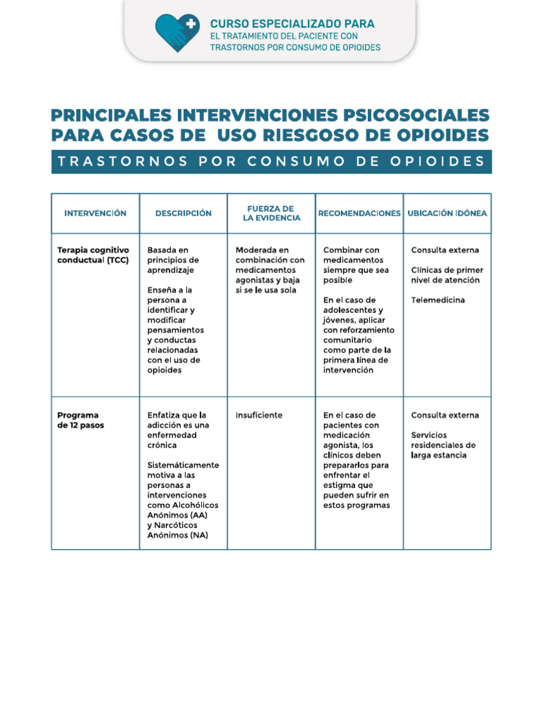 OPI 7.2 Principales Intervenciones Psicosociales | PDF
