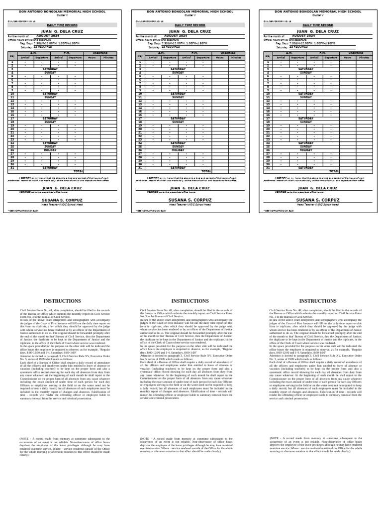 DTR August 2024 | PDF