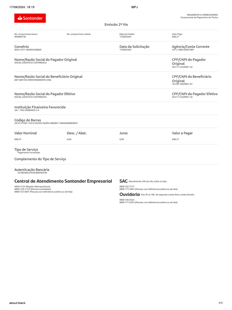 Comprovante Adt | PDF