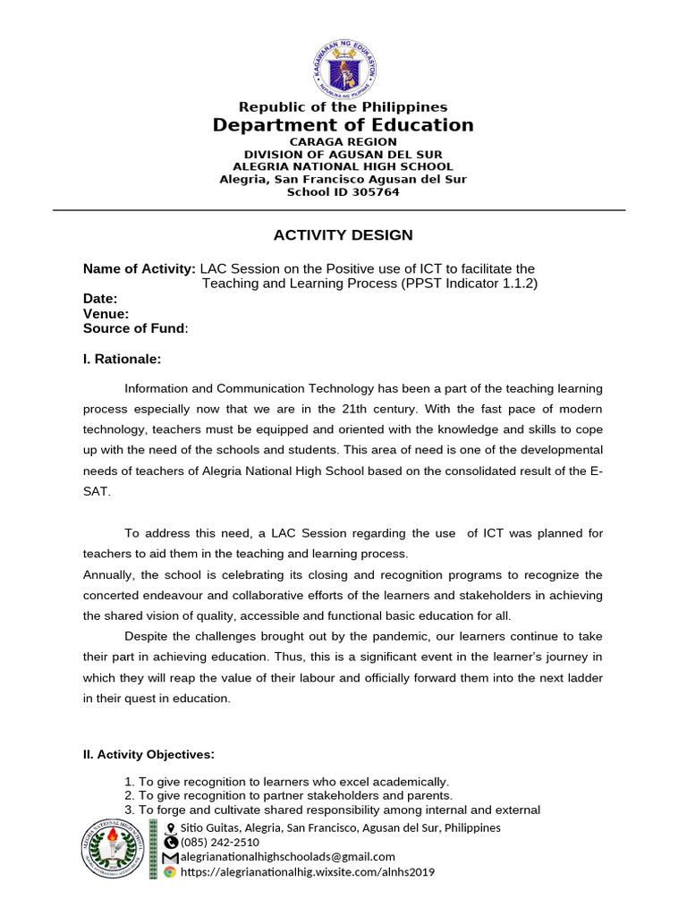 ACTIVITY-DESIGN-LAC ICT | PDF