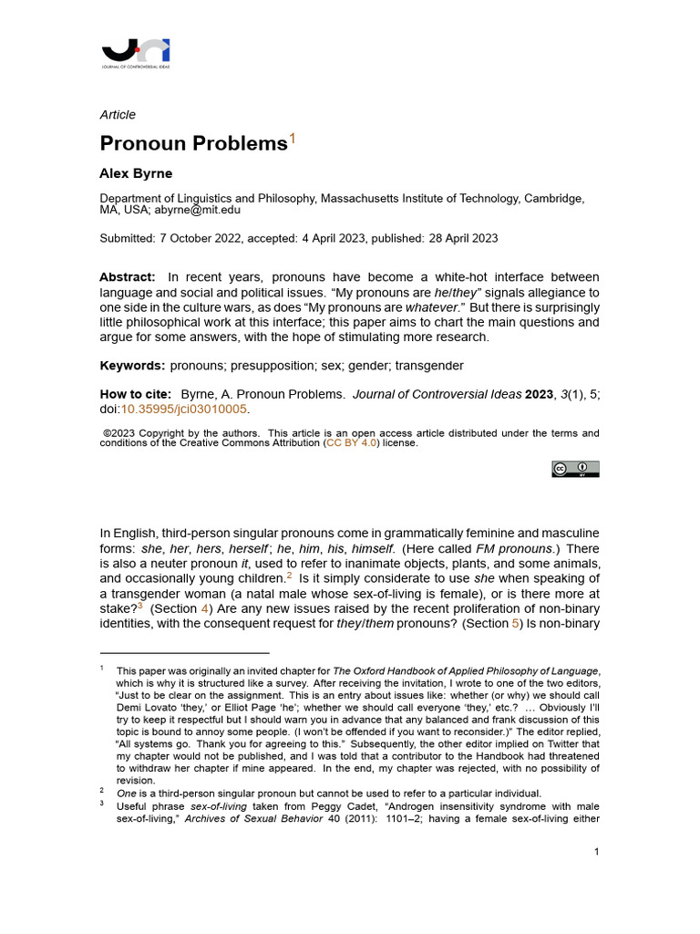 Pronoun Problems - Sup - 1 - Sup | PDF
