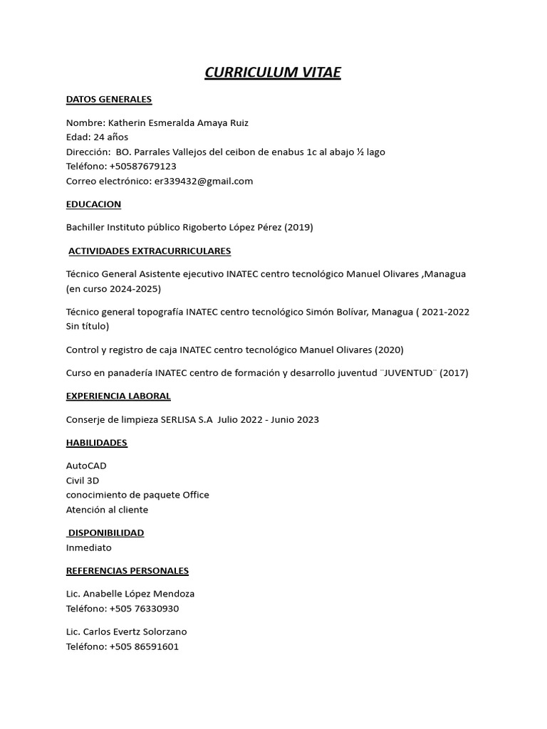 CURRICULUM VITAE KATHERIN AMAYA Ruiz | PDF