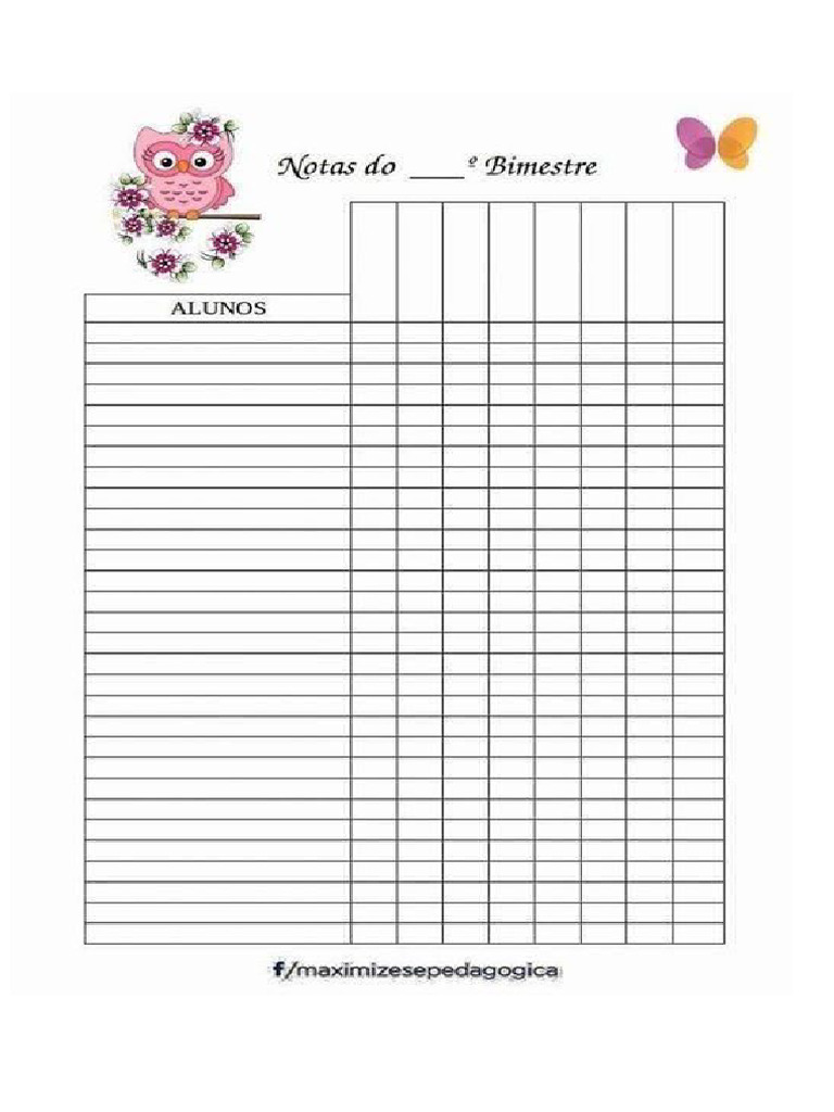 Planner de Notas de Alunos | PDF