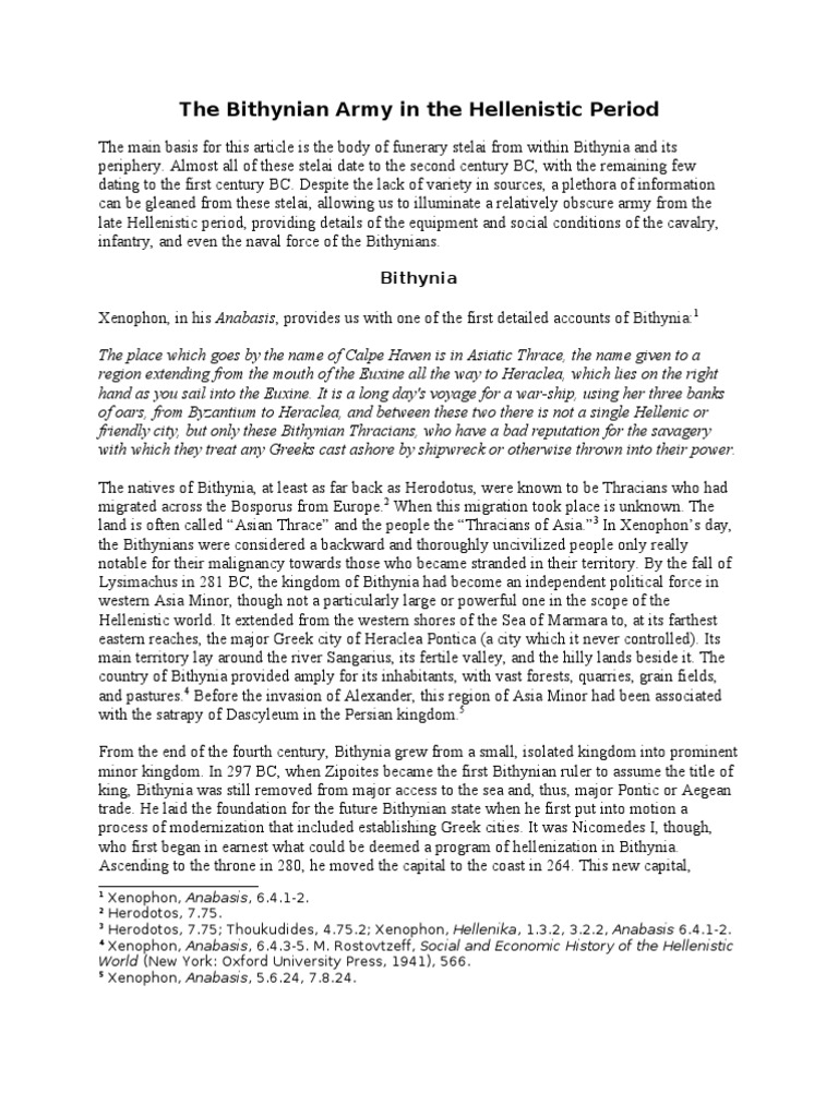 The Bithynian Army in The Hellenistic Period | PDF | Hellenistic Period ...