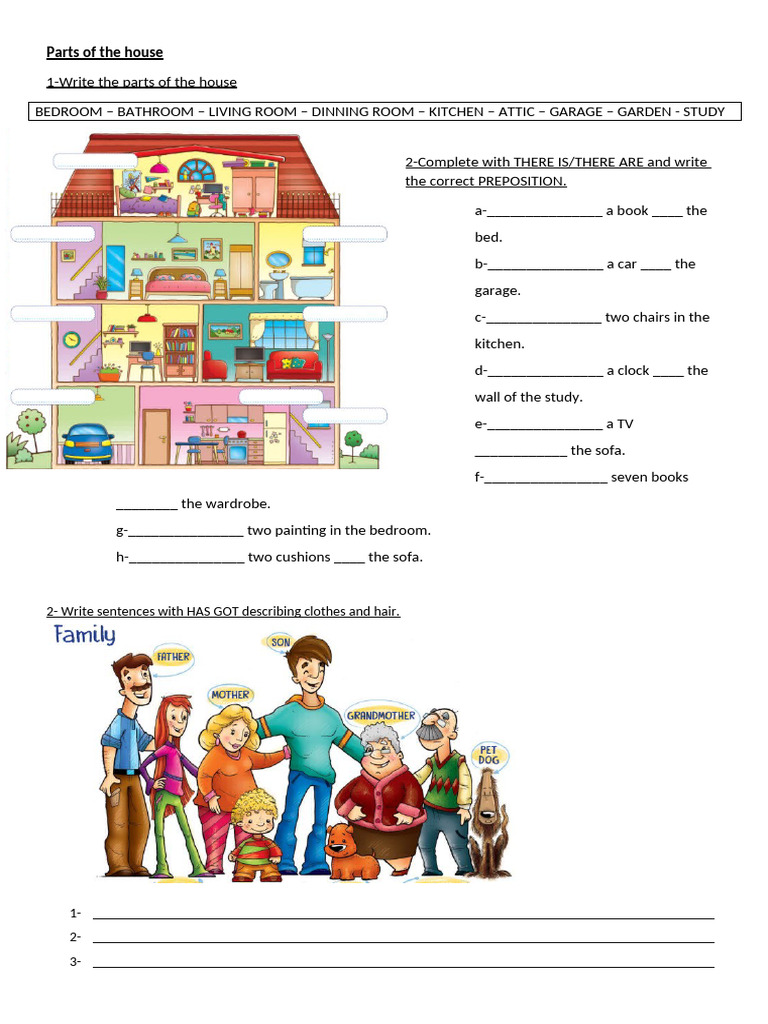 Parts of The House, There Is Are, Prepositions | PDF