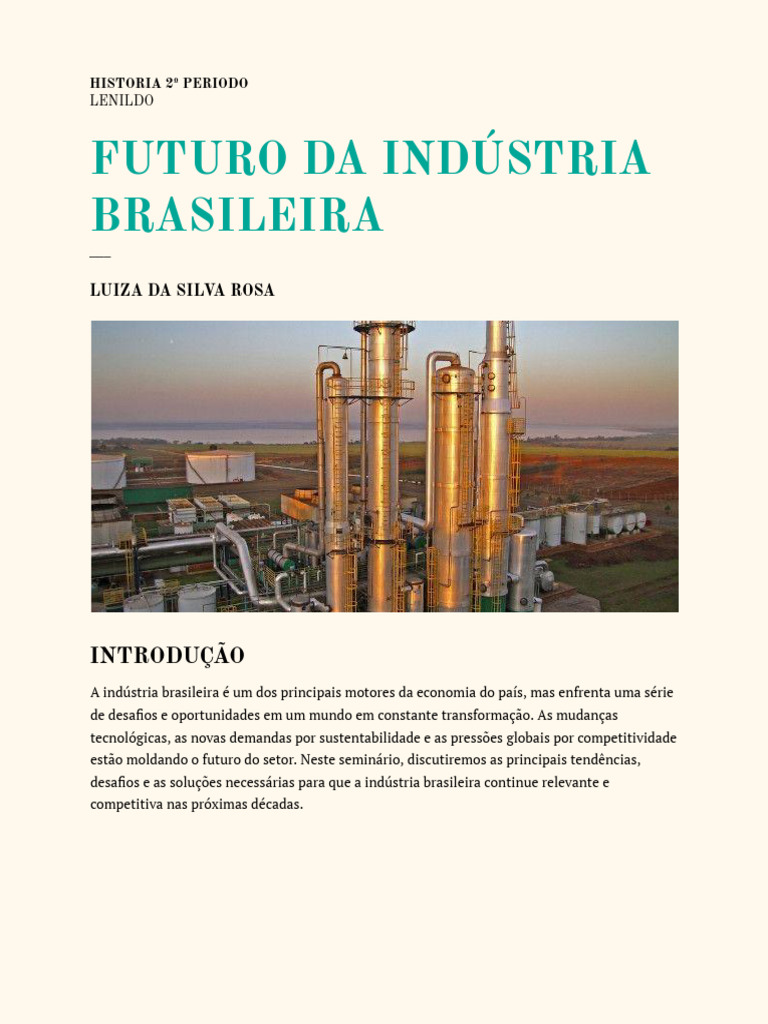 Trabalho sobre a indústria | PDF