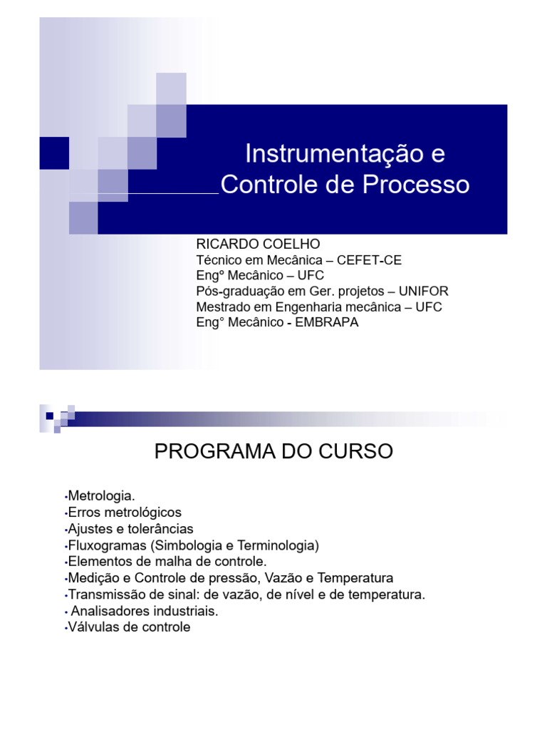 AULA Controle Processo I | PDF