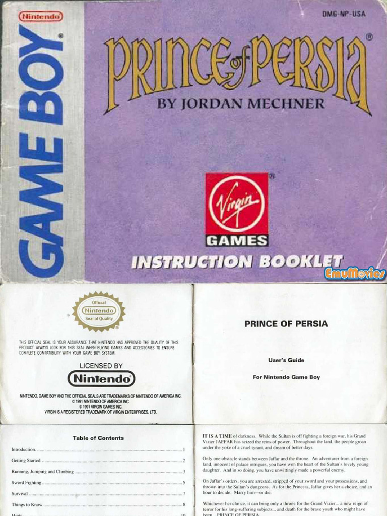 Prince-of-Persia-Game-Manual | PDF
