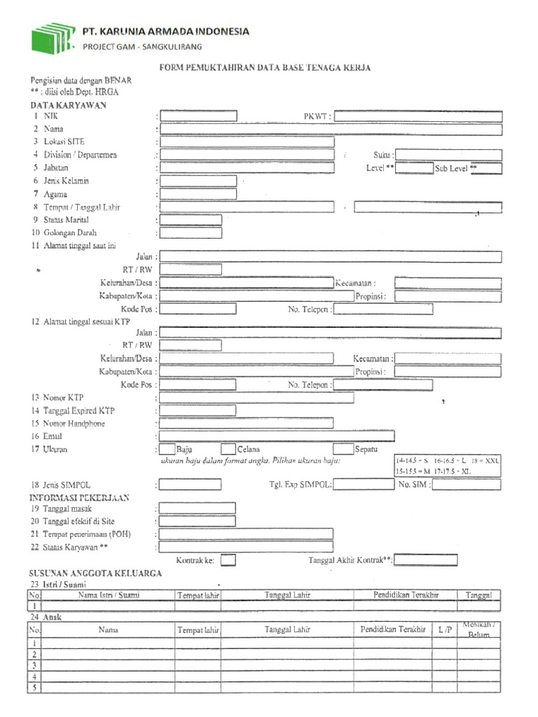 Pemutakhiran Data Karyawan | PDF