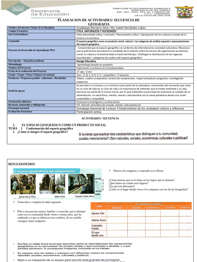 Plan Act. Geografia Sep | PDF | Social Science | Foreign Language Studies