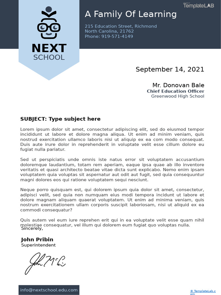 School Letterhead Template | PDF