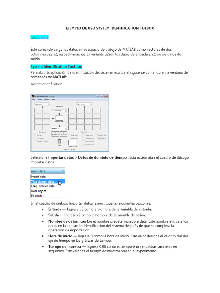 Ejemplo Toolbox System Identification | PDF