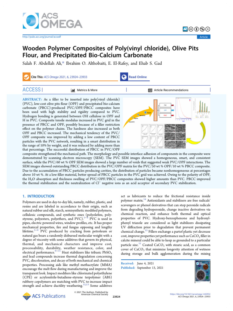Althobaiti Et Al 2021 Wooden Polymer Composites of Poly (Vinyl Chloride ...