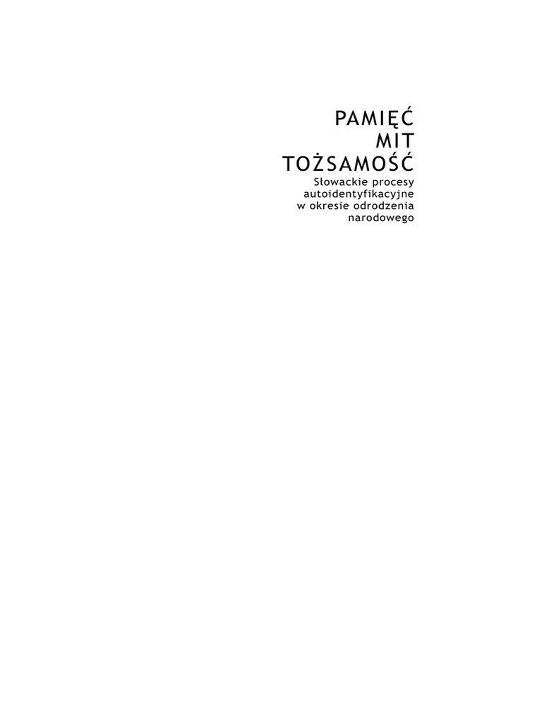 Majerek Pamiec Mit Tozsamosc 2011 | PDF