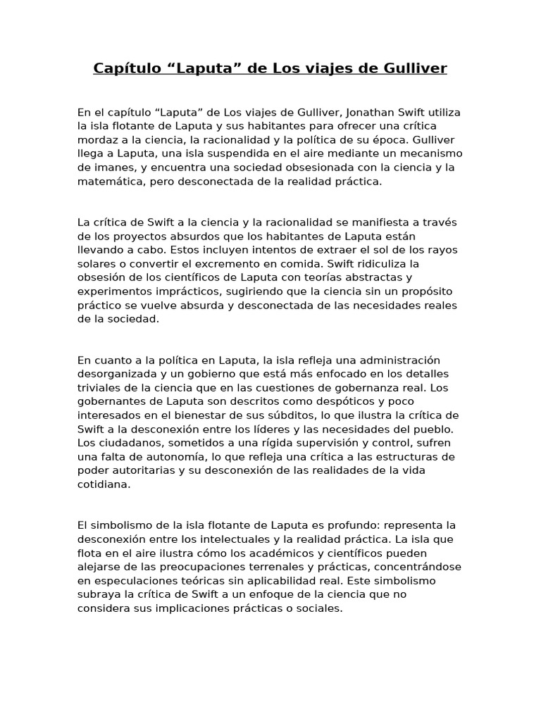 Laputa | PDF | Viajes de Gulliver