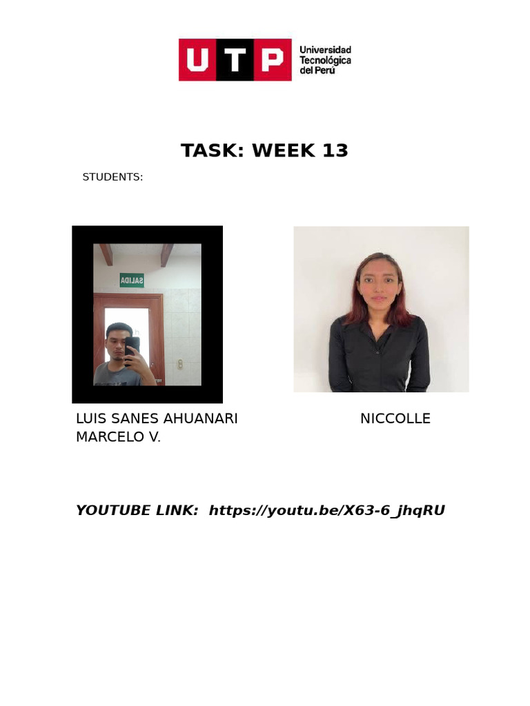 Week 13 Task Overview for Students | PDF