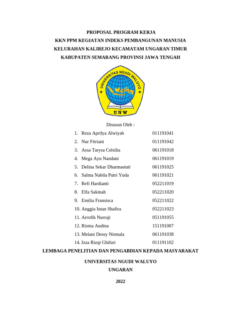 Proposal PROKER KKN Kalirejo FIX | PDF