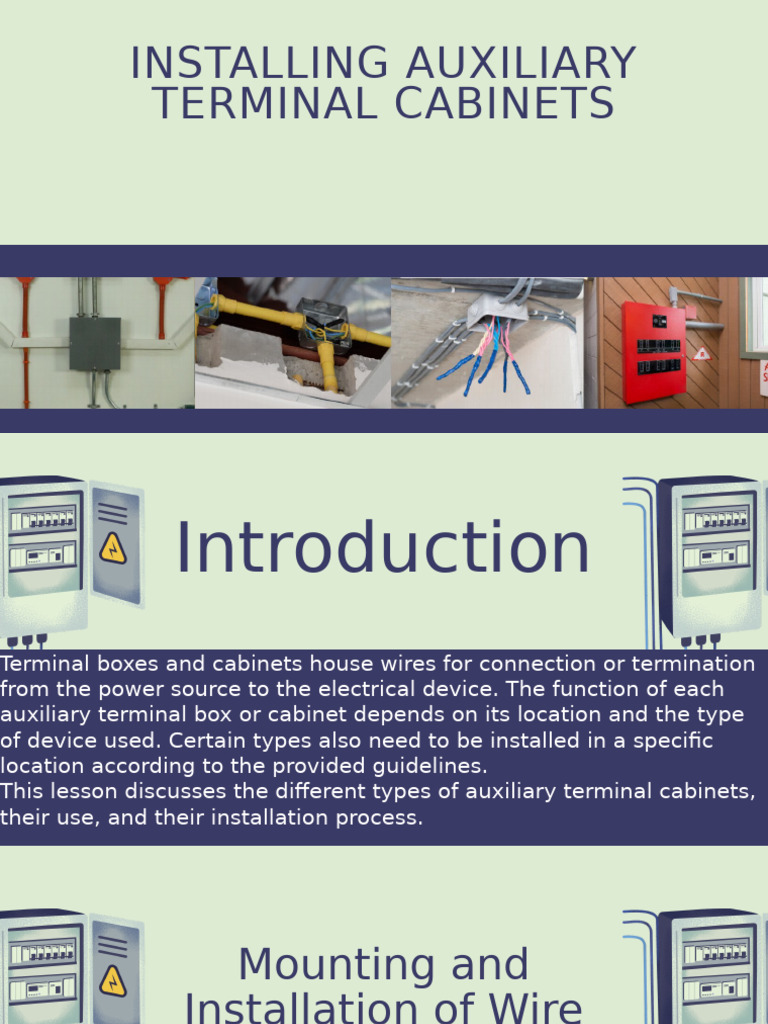 INSTALLING AUXILIARY TERMINAL CABINETS | PDF