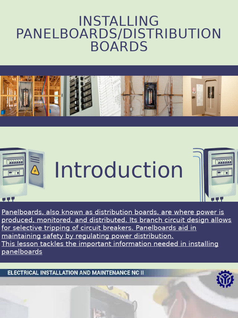 INSTALLING PANELBOARDS DISTRIBUTION BOARDS | PDF