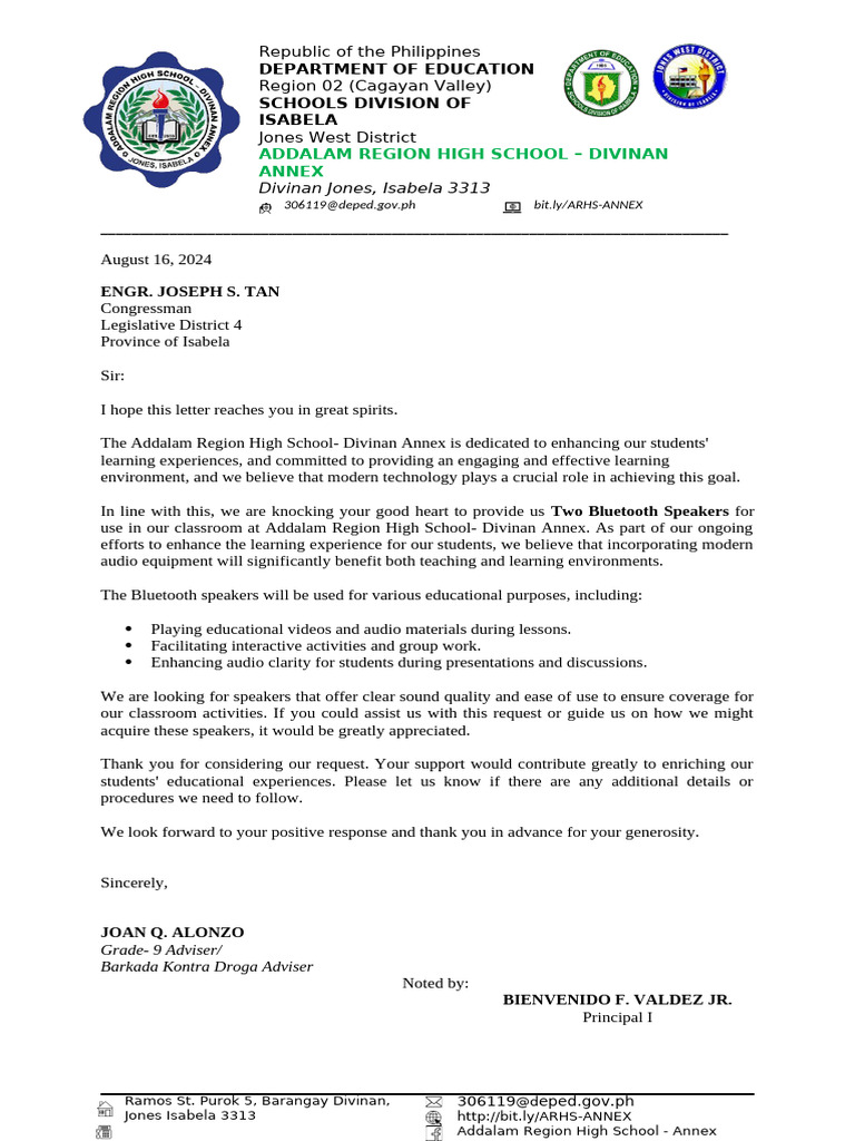 Request Letter Aircon | PDF