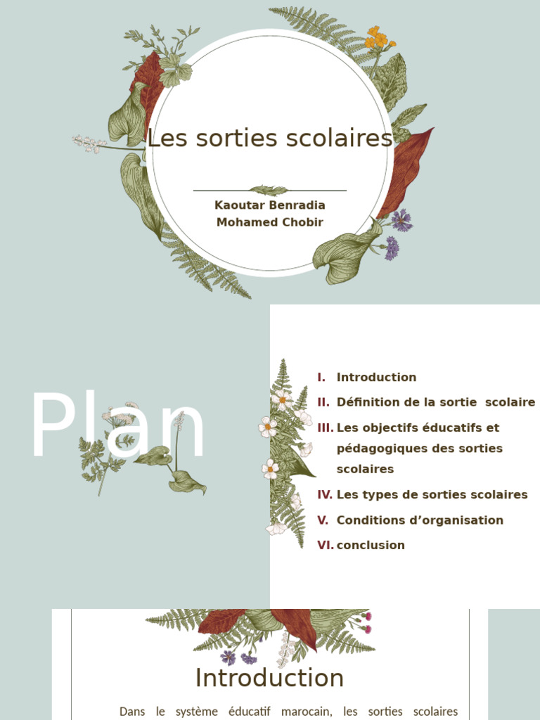 Ex Les Sorties Scolaires | PDF