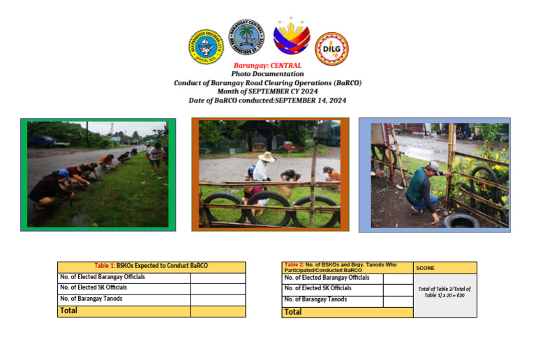 Annex-C1-Barangay-BaRCO-Monthly-month of Sept. 2024 | PDF
