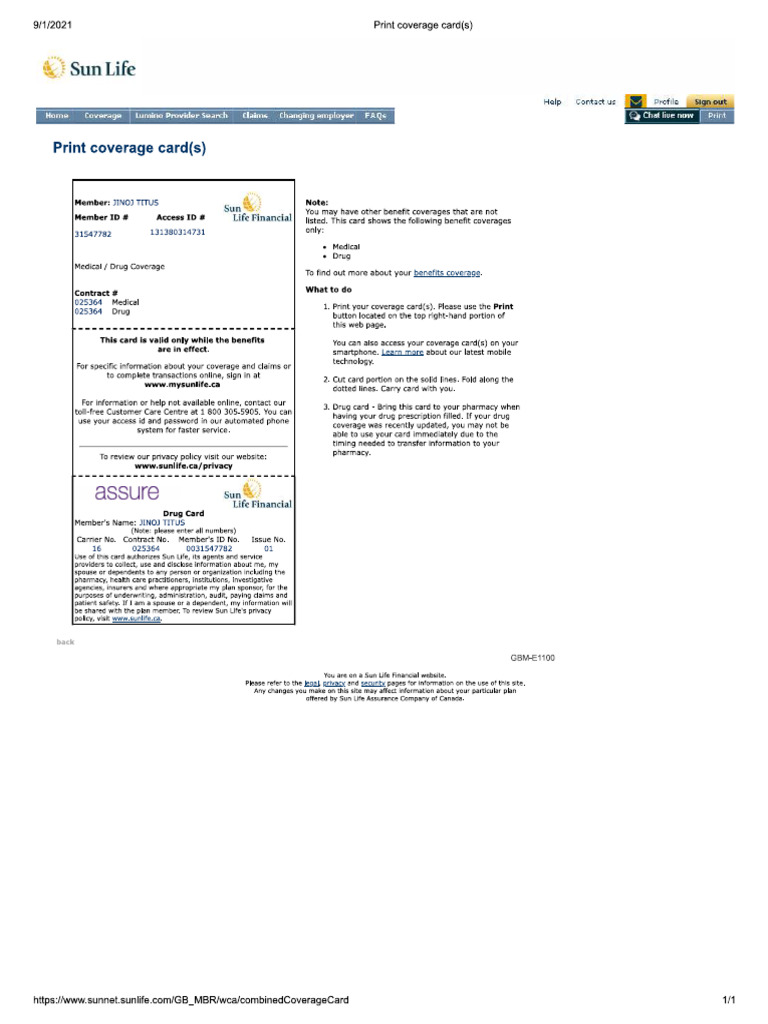Medical Coverage Card | PDF