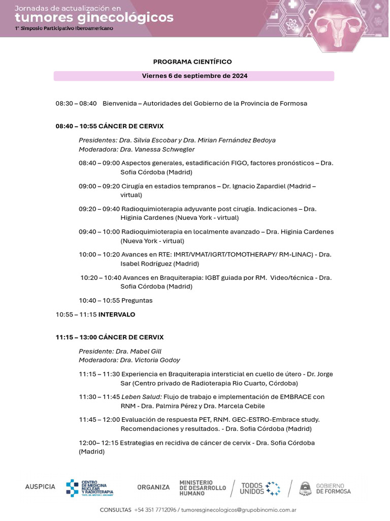 Programa Cientifico Tumores Ginecologicos v2 | PDF | Salud pública | Cuidado de la salud