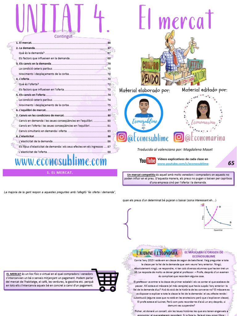 Unidat 4. El Mercat | PDF