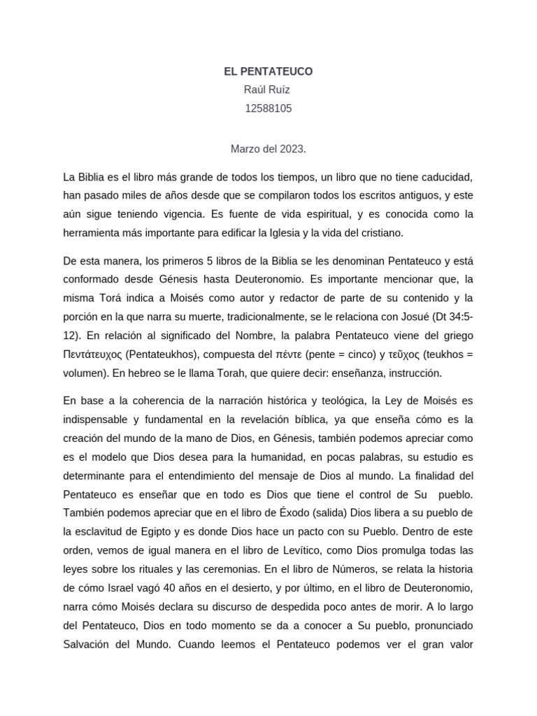 3 EL PENTATEUCO Raul | PDF