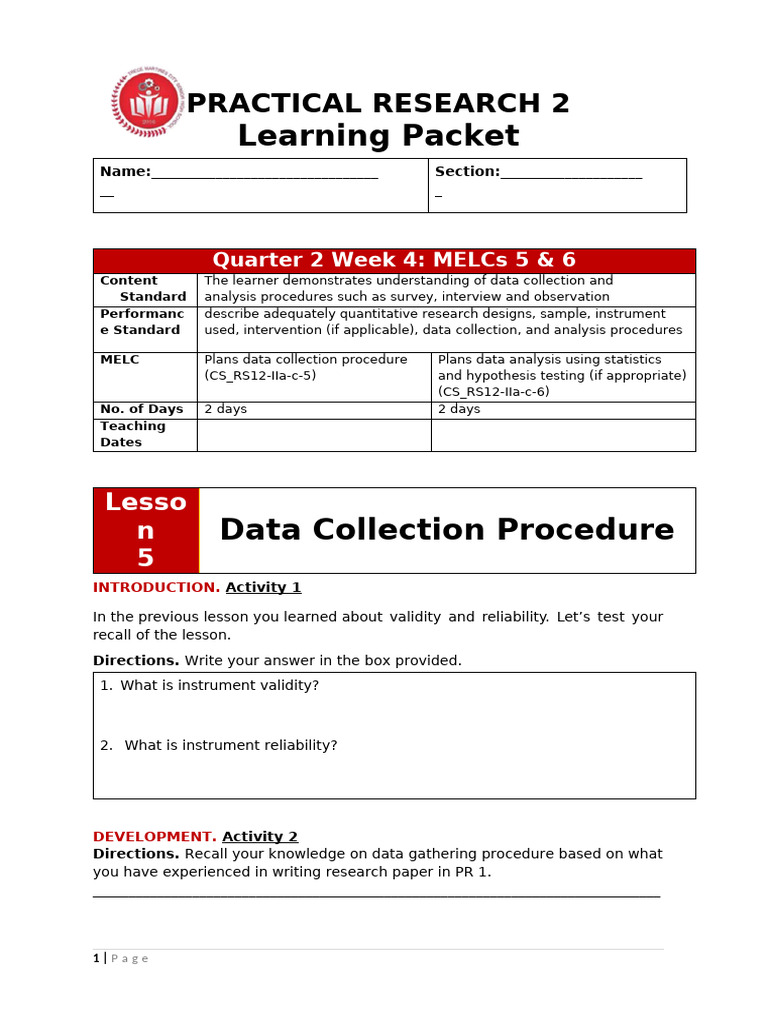 PR2 Learning Packet Q2 W4 | PDF