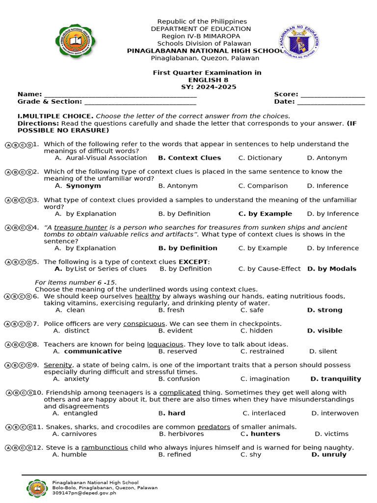 1st Periodical Exam | PDF
