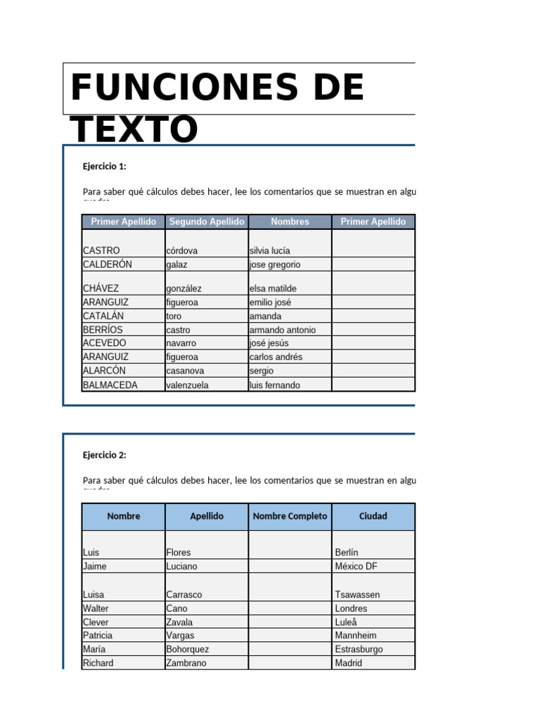 Tarea. Funciones de Texto | PDF