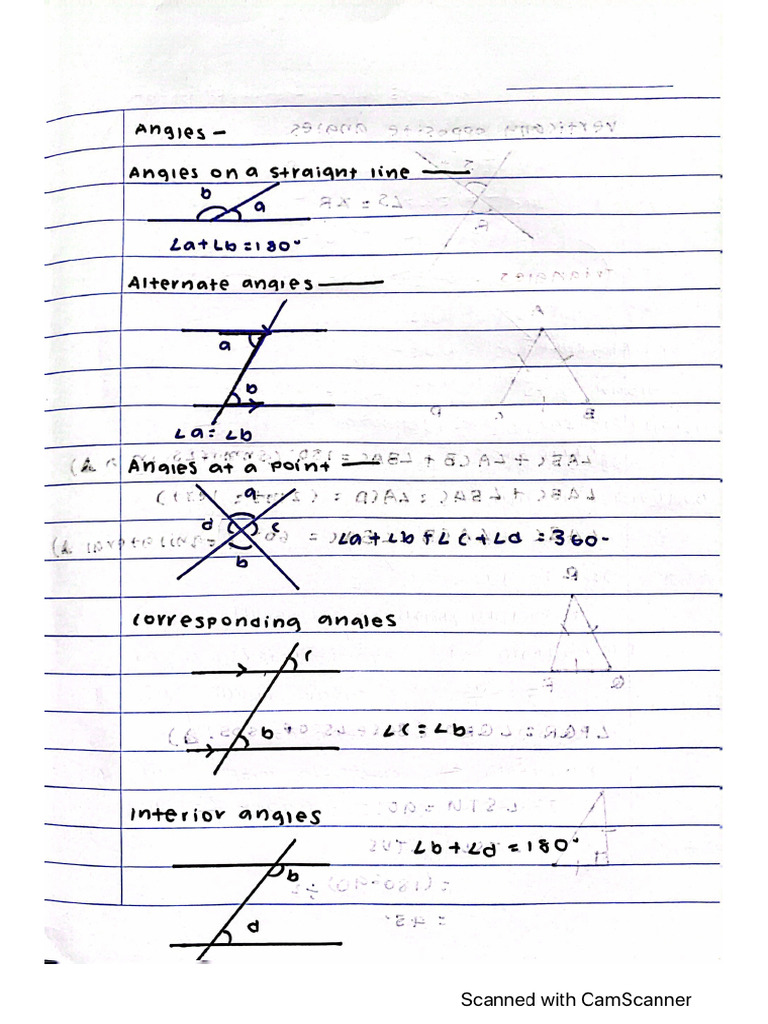 Angles Notes (P6) | PDF