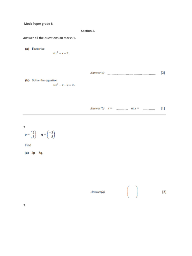 Mock Paper Sa2 | PDF