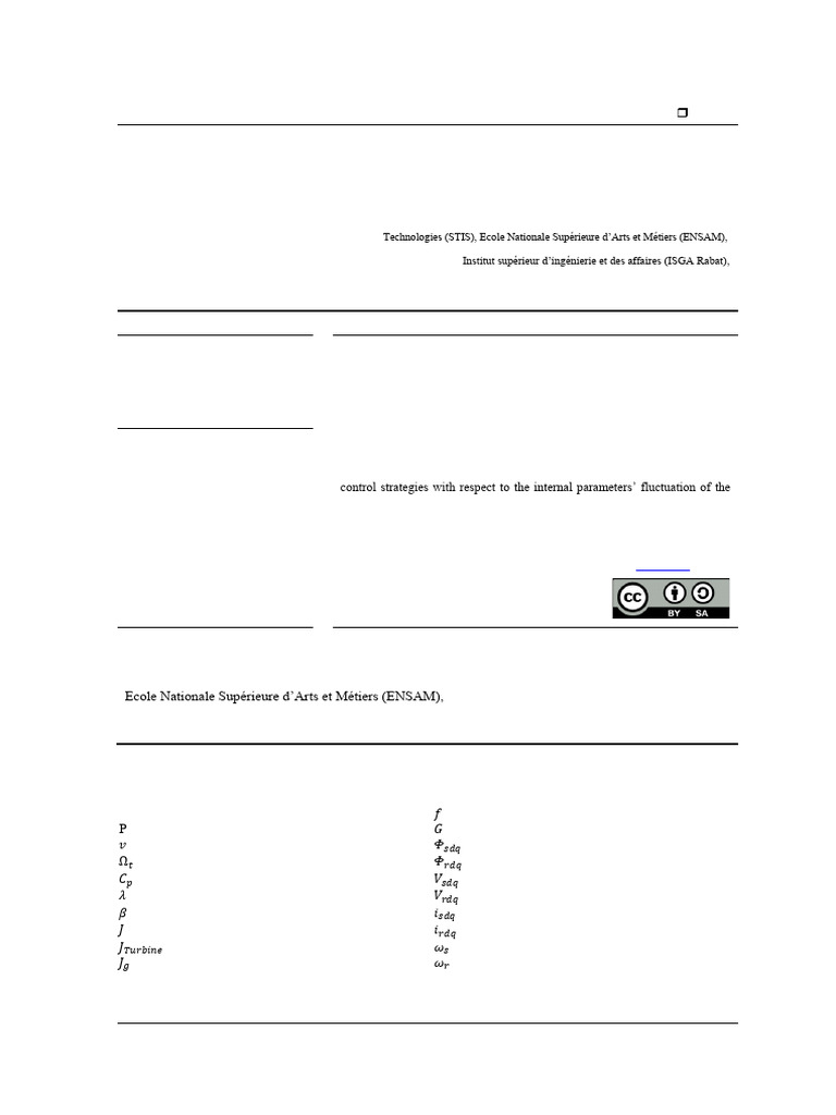 Robust Control of Wind Turbine Based On Doubly-Fed Induction Generator Optimized by Genetic ...