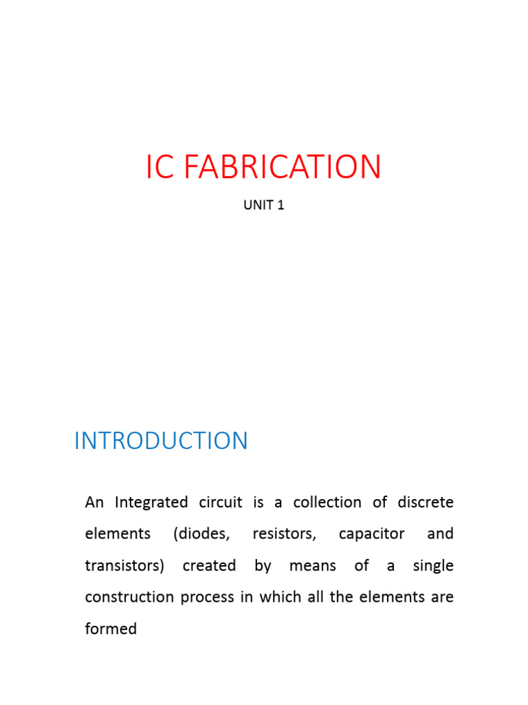 U1 Ic Fabrication | PDF