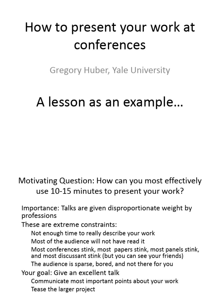 How To Present at Conferences | PDF