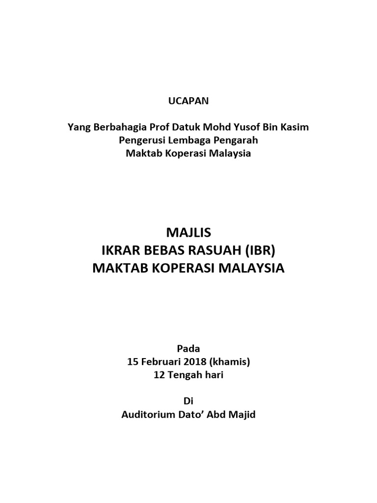 Ibr Chairman Speech | PDF