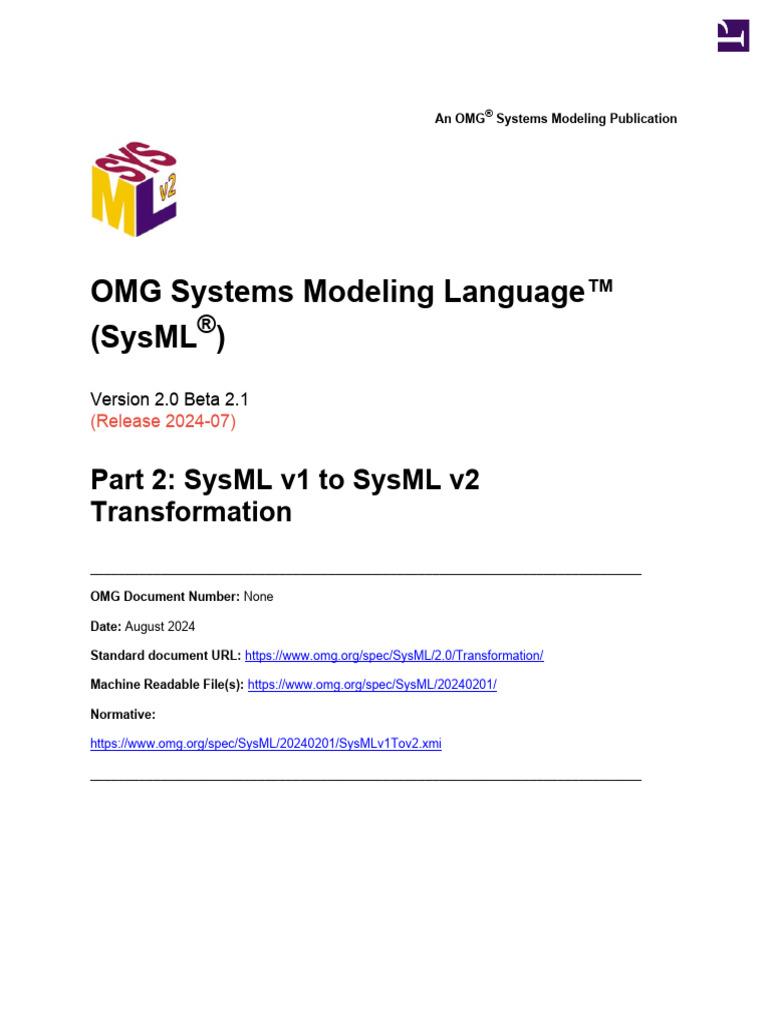2b-SysML v1 To v2 Transformation | PDF