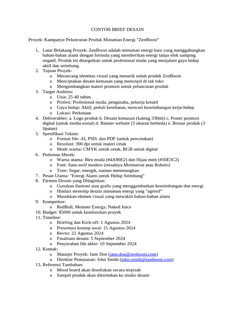 Contoh Brief Desain | PDF