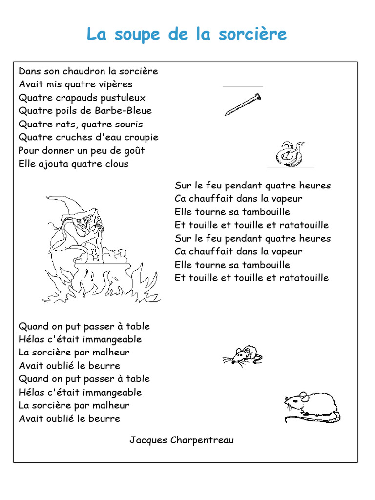 La Soupe de La Sorciere Poesie | PDF