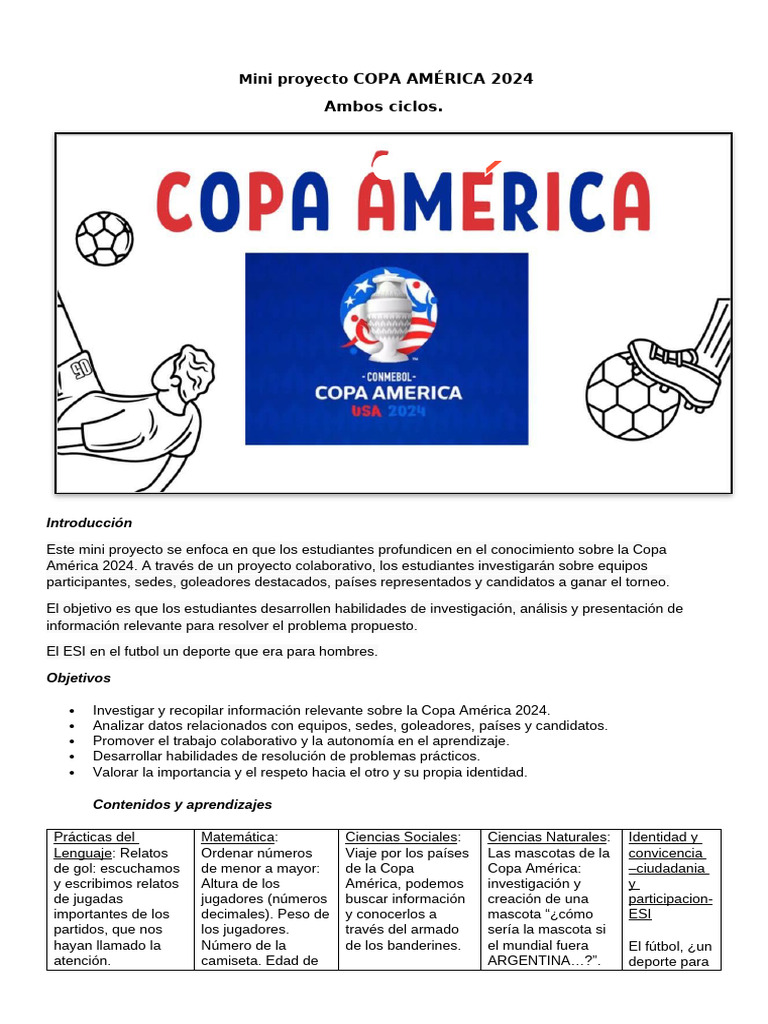Secuencia Copa America 2024 | PDF