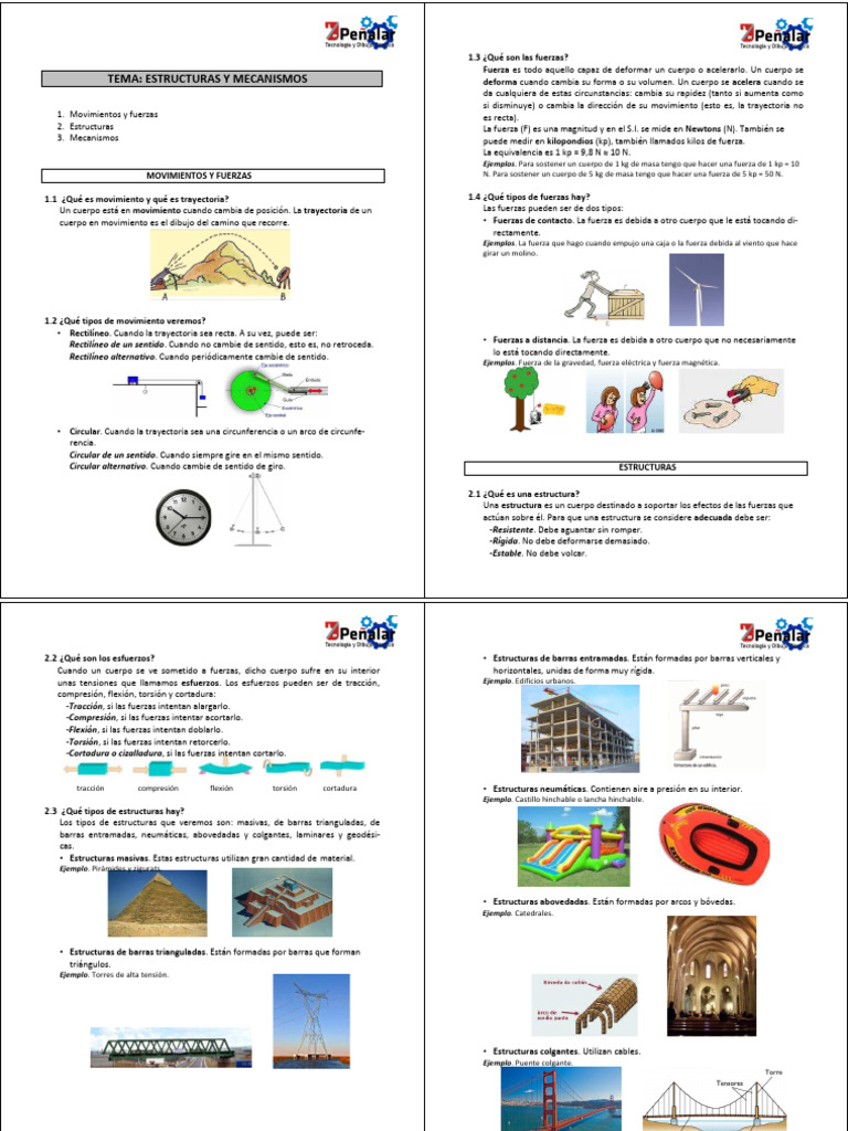 Tema Estructuras y Mecanismos | PDF
