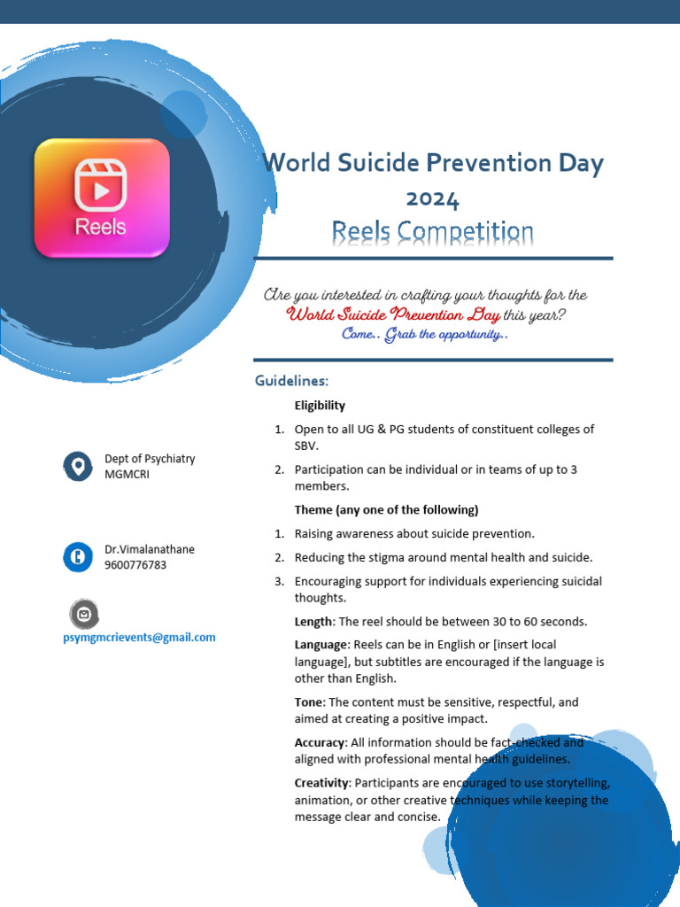 World Suicide Prevention Day 2024-Reels | PDF | Suicide | Self-Improvement
