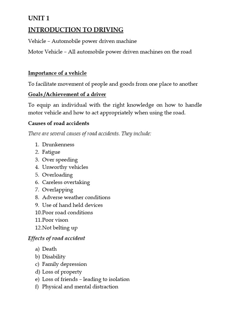 Introduction To Driving | PDF